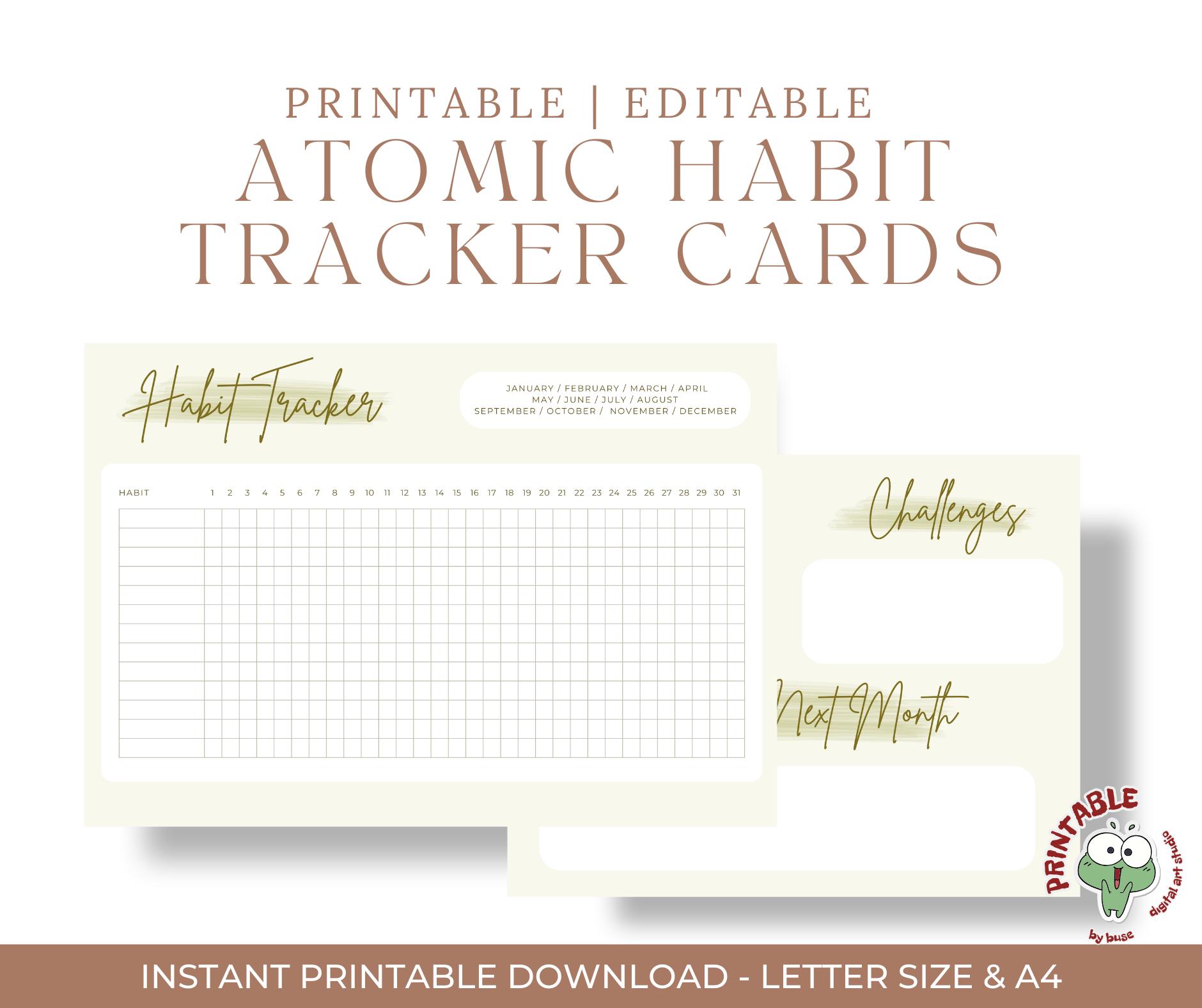 Printable Habit Tracker Card | Atomic Habits, Routine Planning (digital ...