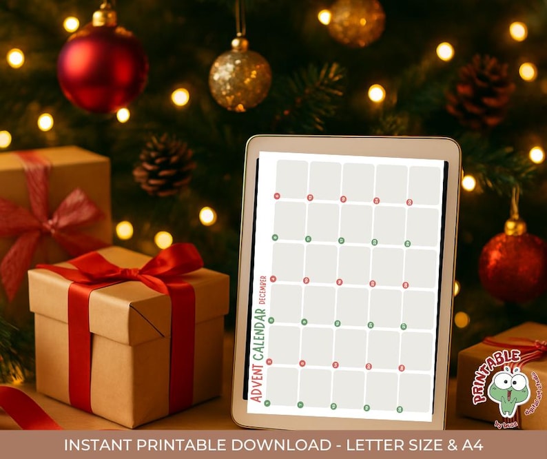 Printable Christmas Advent Calendar – 24 Days, Kindness Activities ...