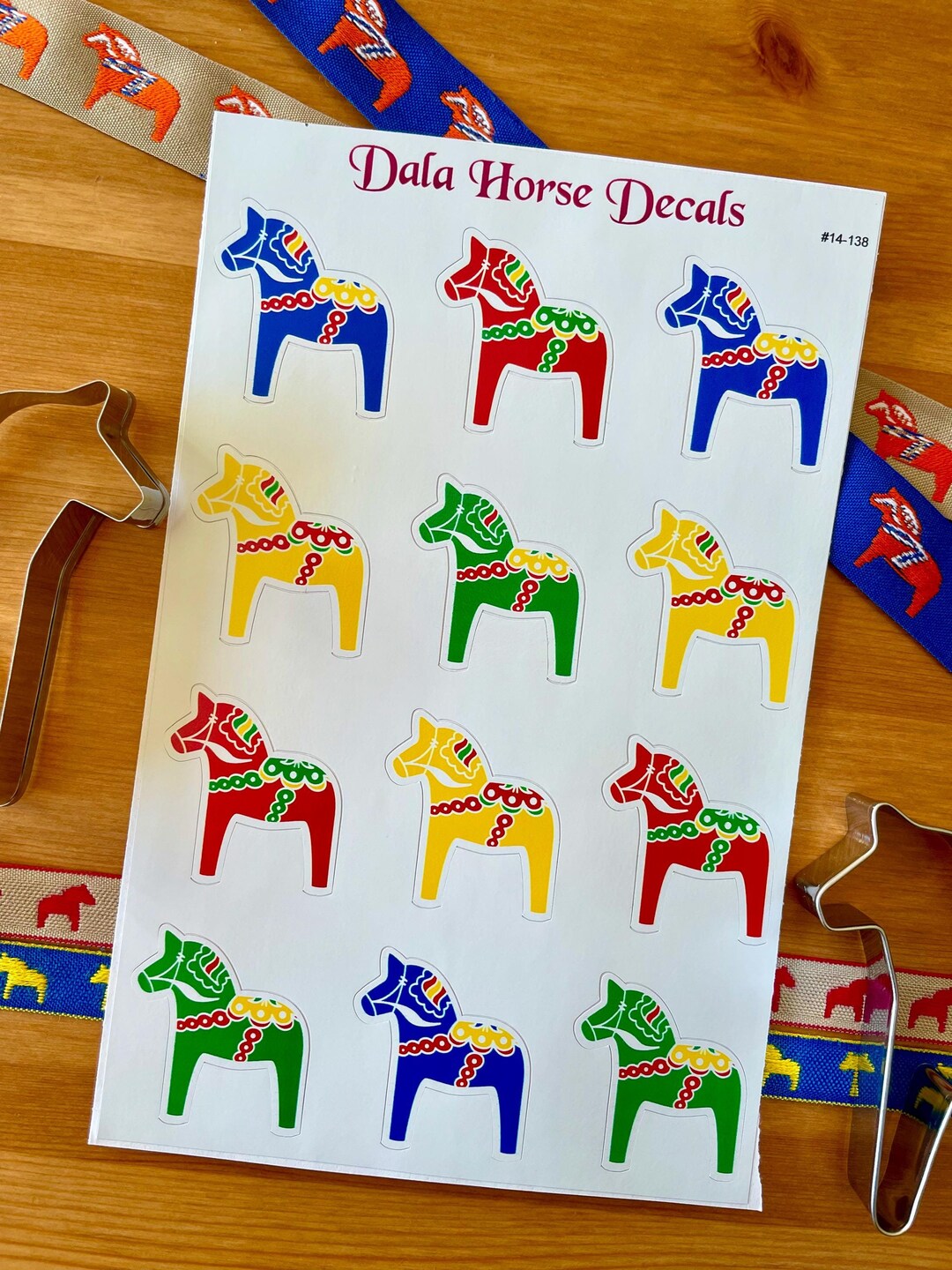 Colorful Dala Horse Stickers-rainbow Dalahasten Stickers-red, Blue ...