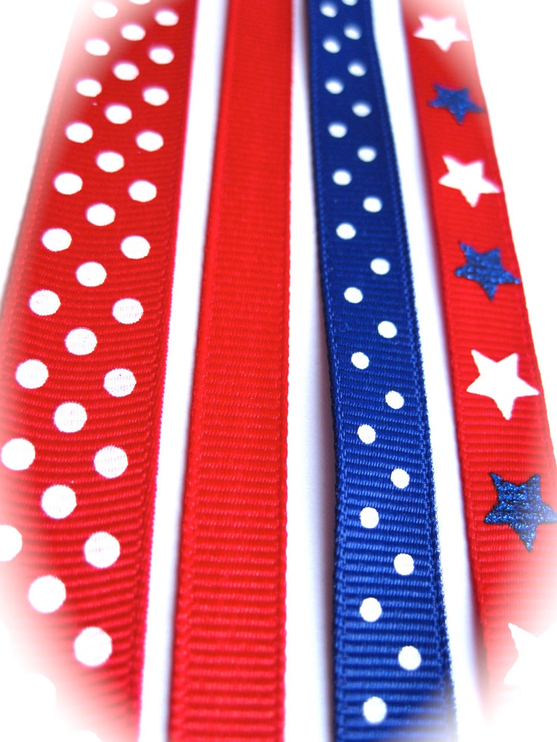 Patriotic USA Grosgrain Ribbon-red White Blue Stars and - Etsy