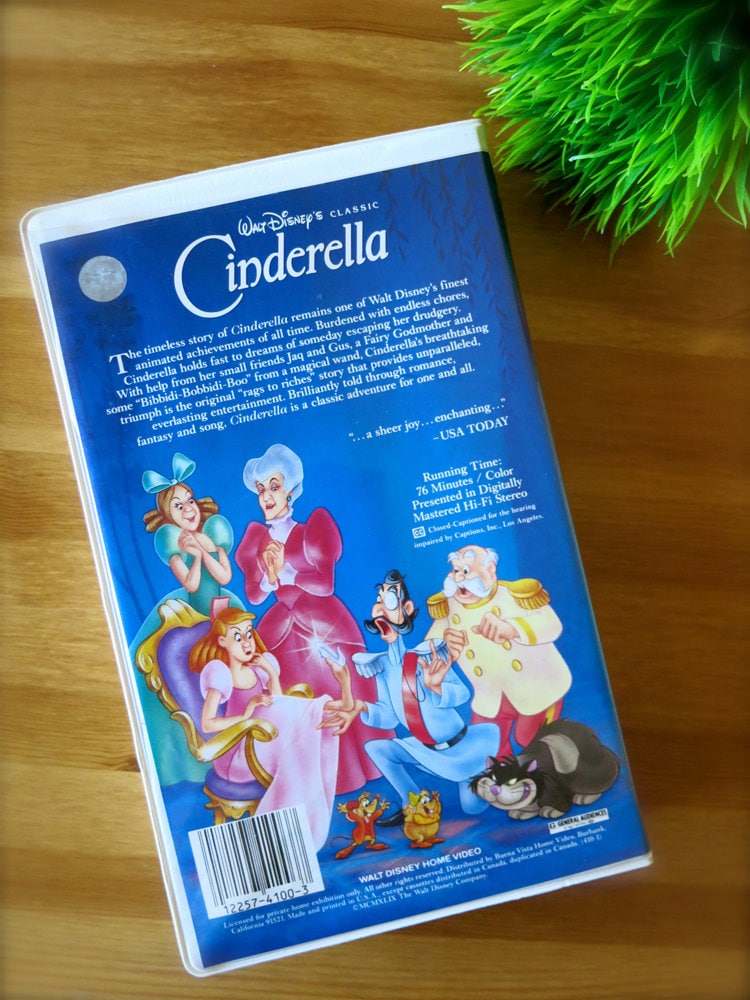 Vintage Cinderella VHS Movie-tape & Original Video Case-walt Disney ...