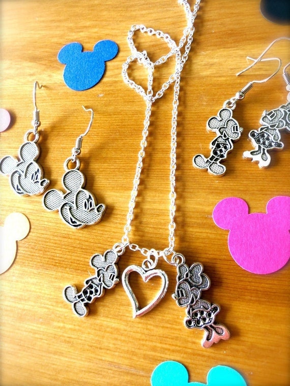 Mickey mouse earrings and necklace store