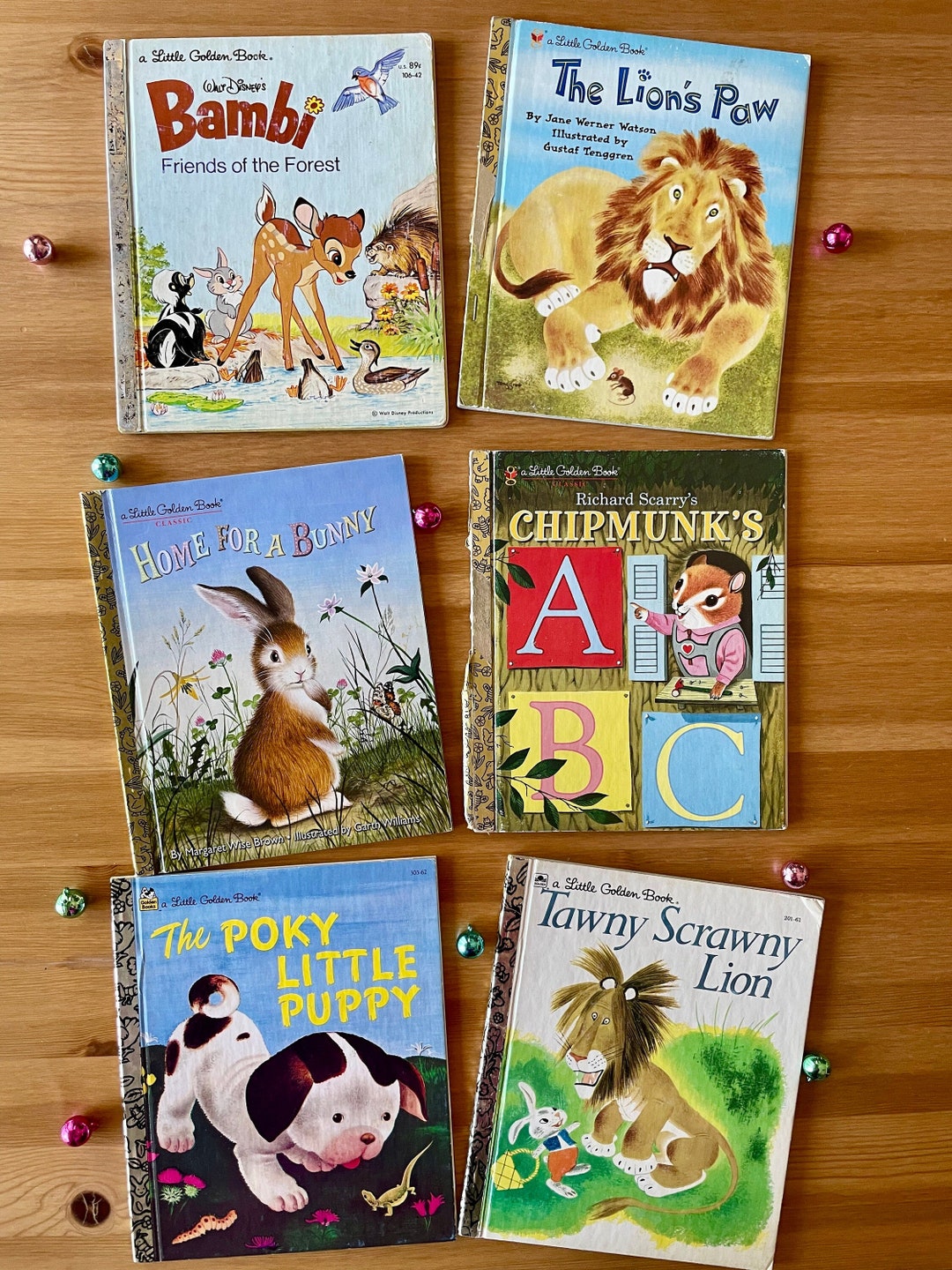 Spring Vintage Little Golden Books-6 Animal Classics-bambi, Bunny ...