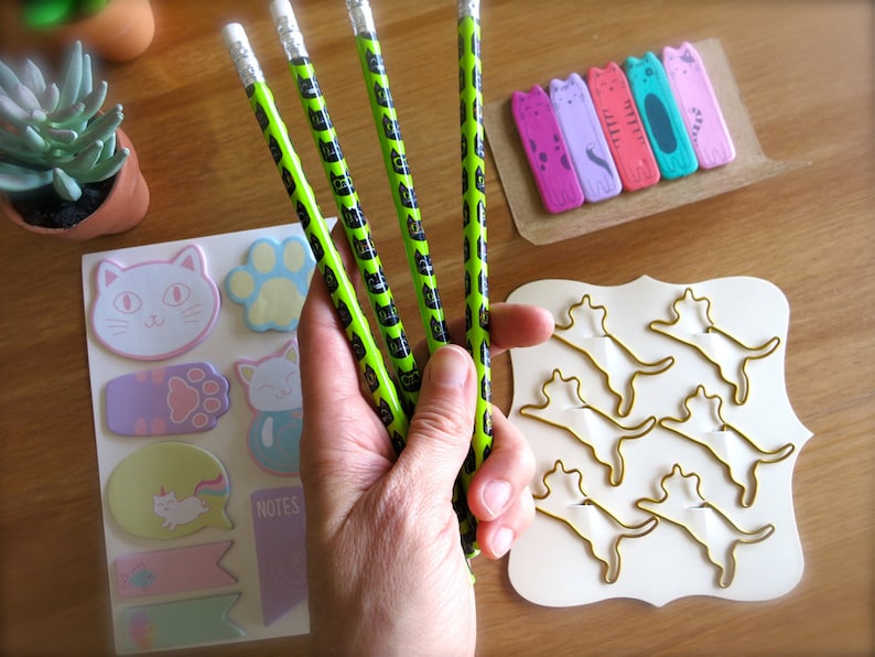 Cat Paper Clips-6 Gold Cats Paper Clips-Kitty Paperclips-Kitty | Etsy