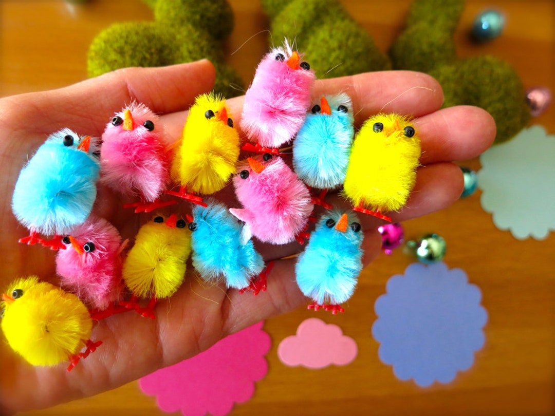 Mini Chenille Easter Chicks-set of 12 or 24 Tiny Fuzzy Chicks-easter ...