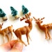 Mini Plastic Deer-lot of 3 Small Forest Deer W/ Antlers-tiny Christmas ...