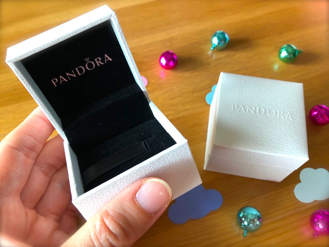 Authentic White Pandora Jewelry Box-pandora Crown Logo-white Hinge Gift ...
