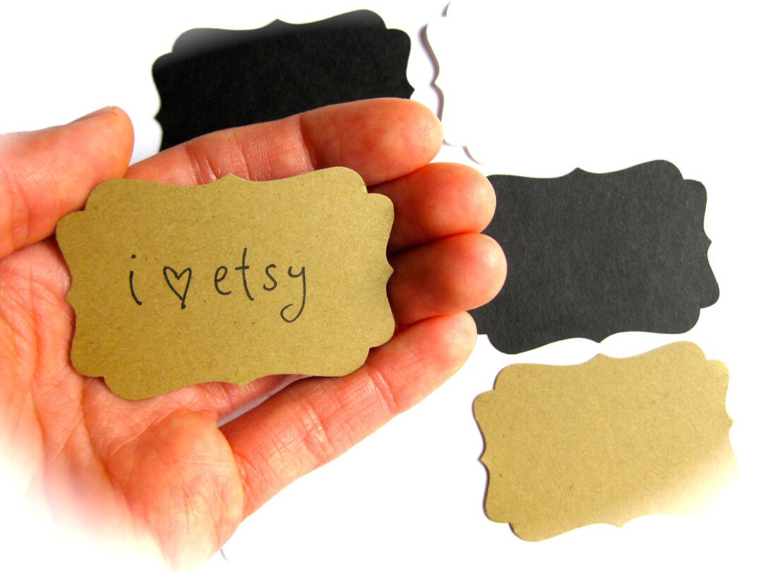Blank Kraft Tan Gift Tags: French Scrolled or Flower Labels - Etsy
