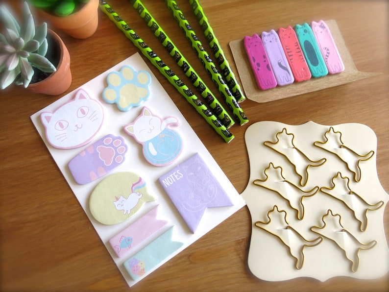 Cat Paper Clips-6 Gold Cats Paper Clips-Kitty Paperclips-Kitty | Etsy