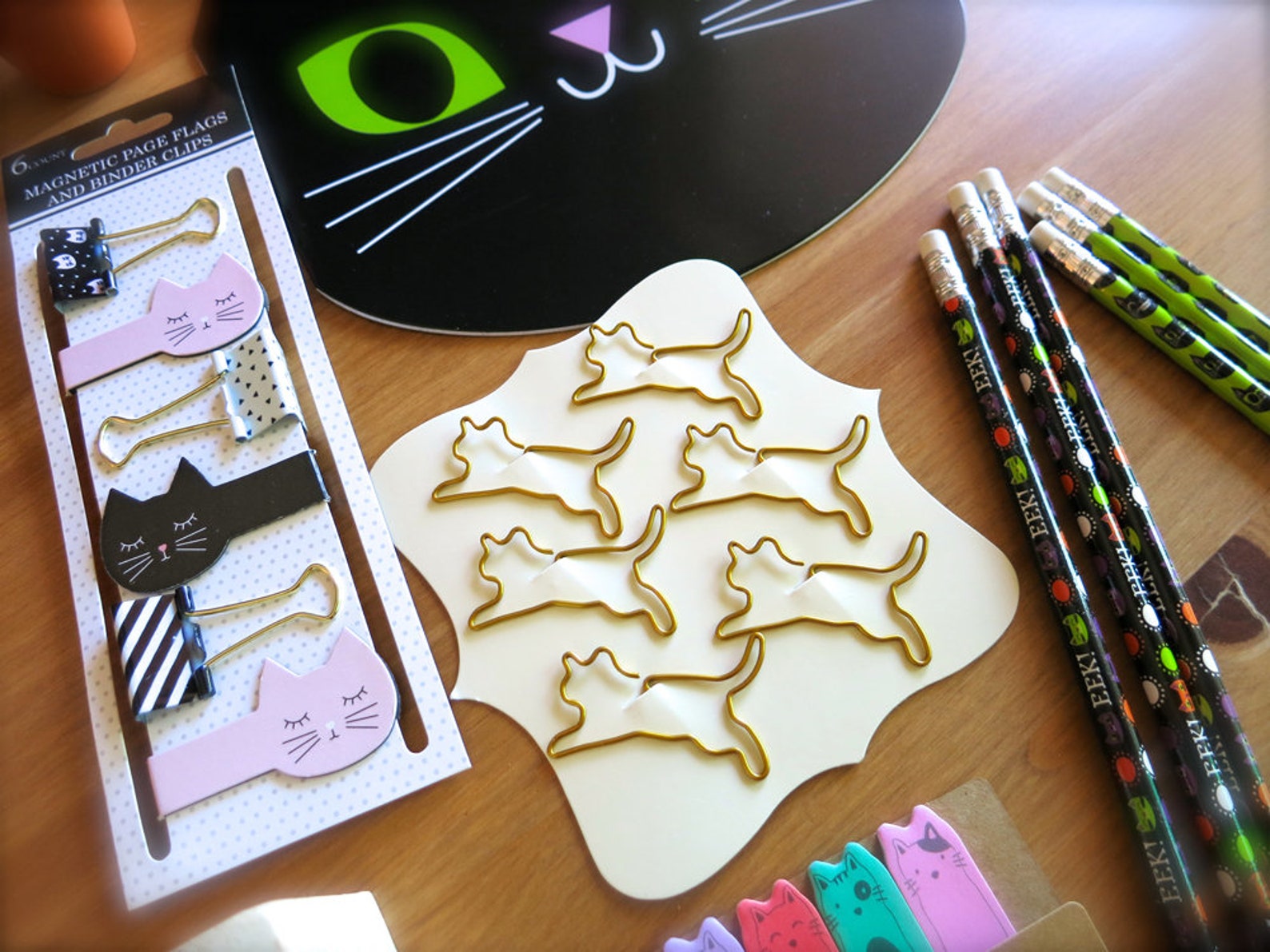 Cat Paper Clips-6 Gold Cats Paper Clips-Kitty Paperclips-Kitty | Etsy