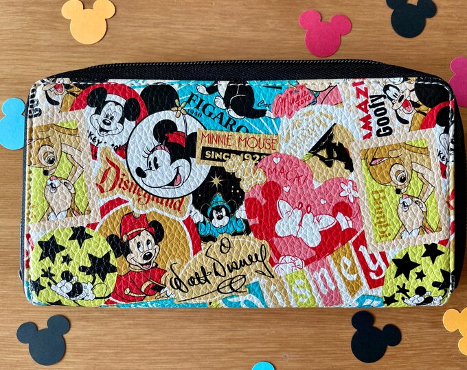 Vintage Disney Wallet-disneyland 70th Anniversary Wallet-vintage Large ...