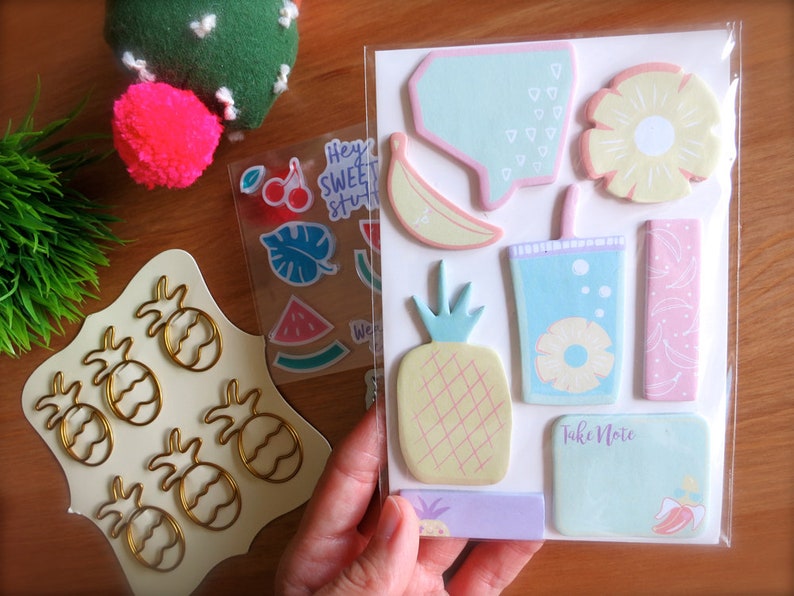 Tropical Pineapple Sticky Notes Set-pineapples Fruit - Etsy