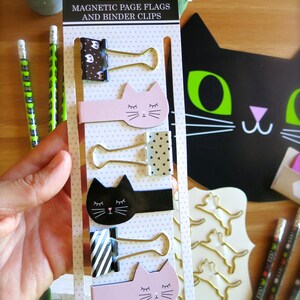 Cute Cat School Supply Set-cat Notepads, Pencils, Binder Clips ...