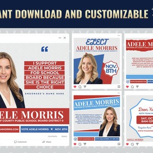 Political Campaign Branding System for Canva | 15 Editable Graphics ...