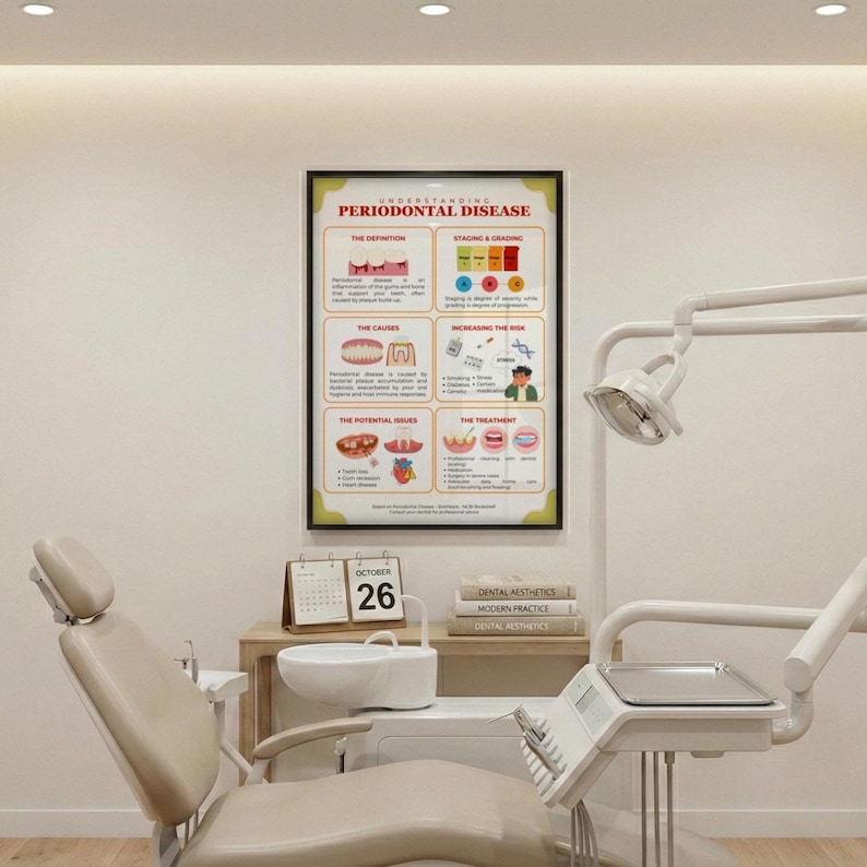 Periodontal Disease Poster, Patient Education, Dental Office Wall Art ...