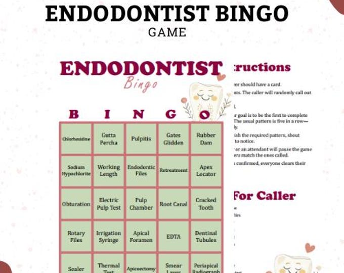 Dental BINGO Game, Oral Hygiene Bingo, Health Games, Patient Education ...