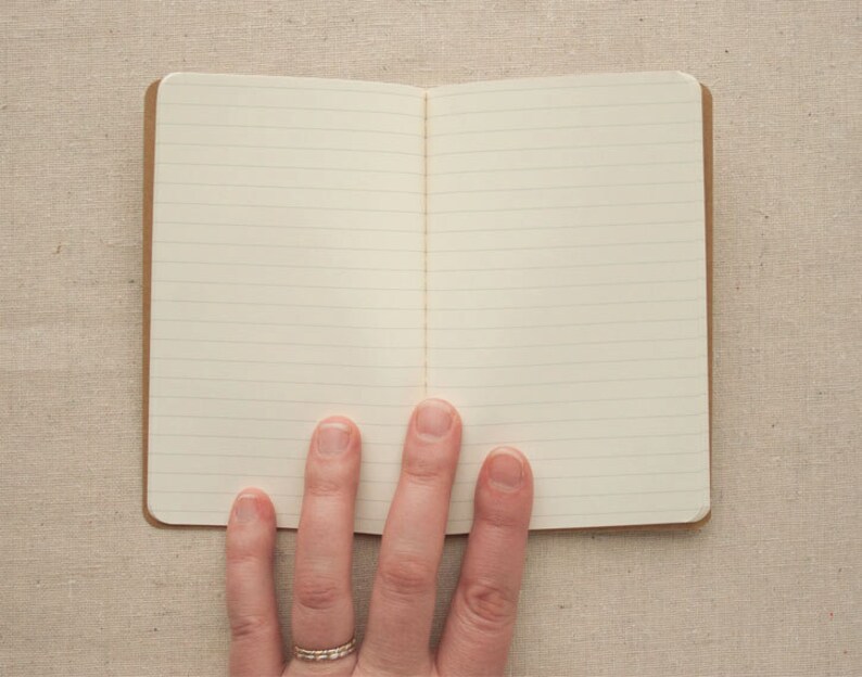 LINED JOURNAL Pencil poscket-sized sketchbook Linocut | Etsy