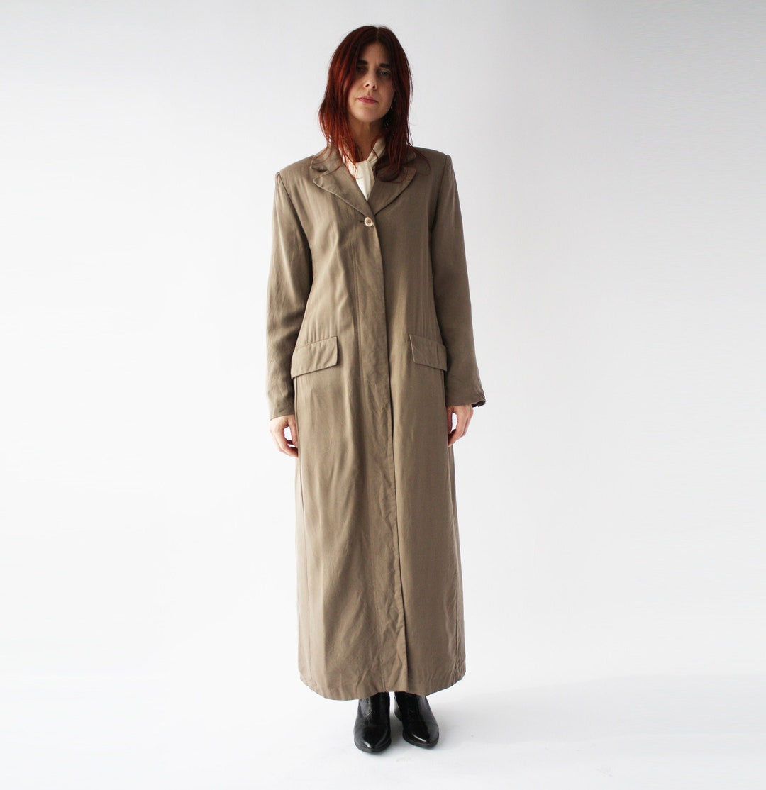 90s Rayon Maxi Coat: Vintage Jones New York, Size 8 - Etsy