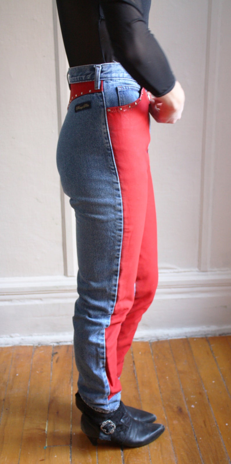 80s Vintage Fancy Ass High Waist Jeans Chaps Denim Vtg Small Etsy