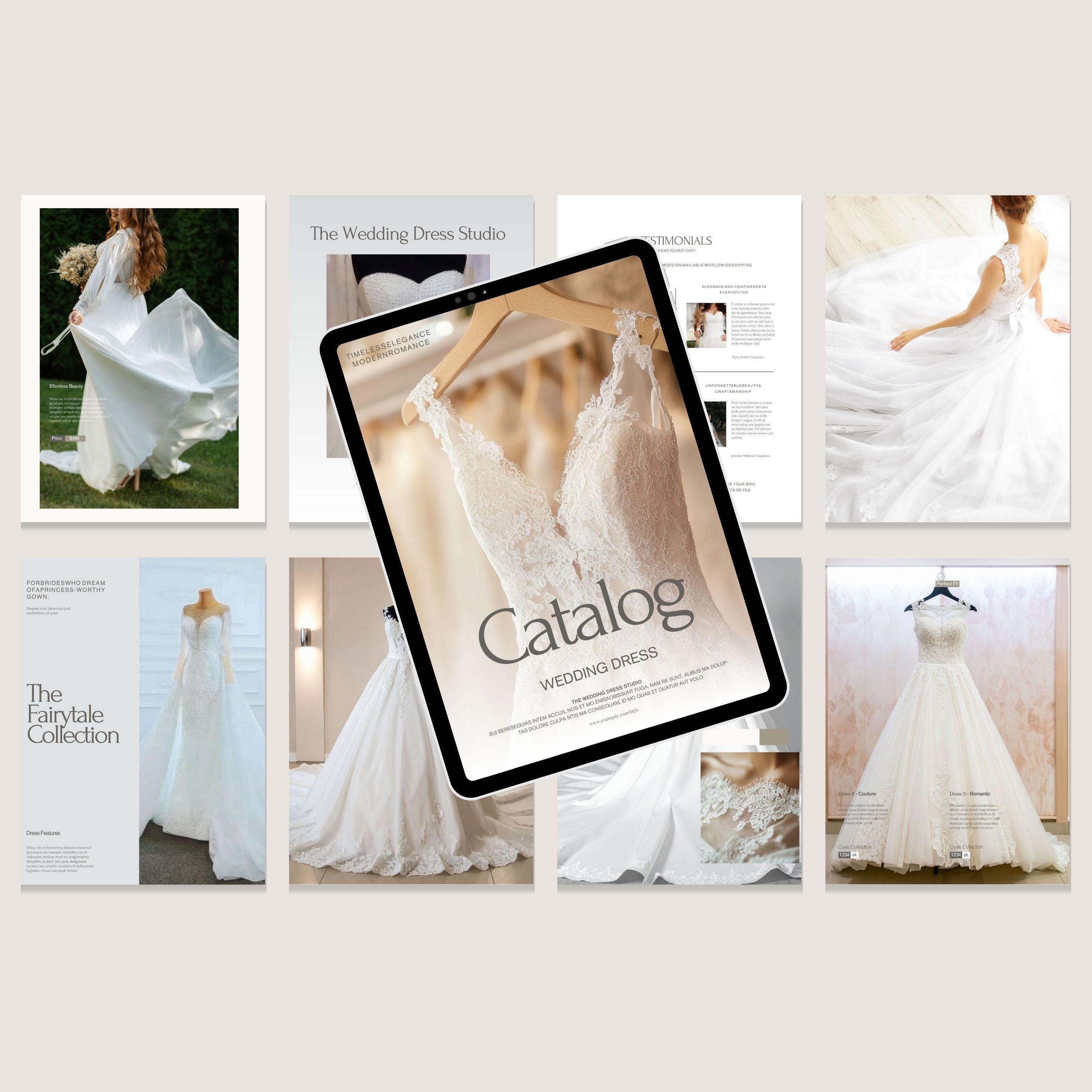 Editable Wedding Dress Catalog | Canva Bridal Magazine Template - Etsy