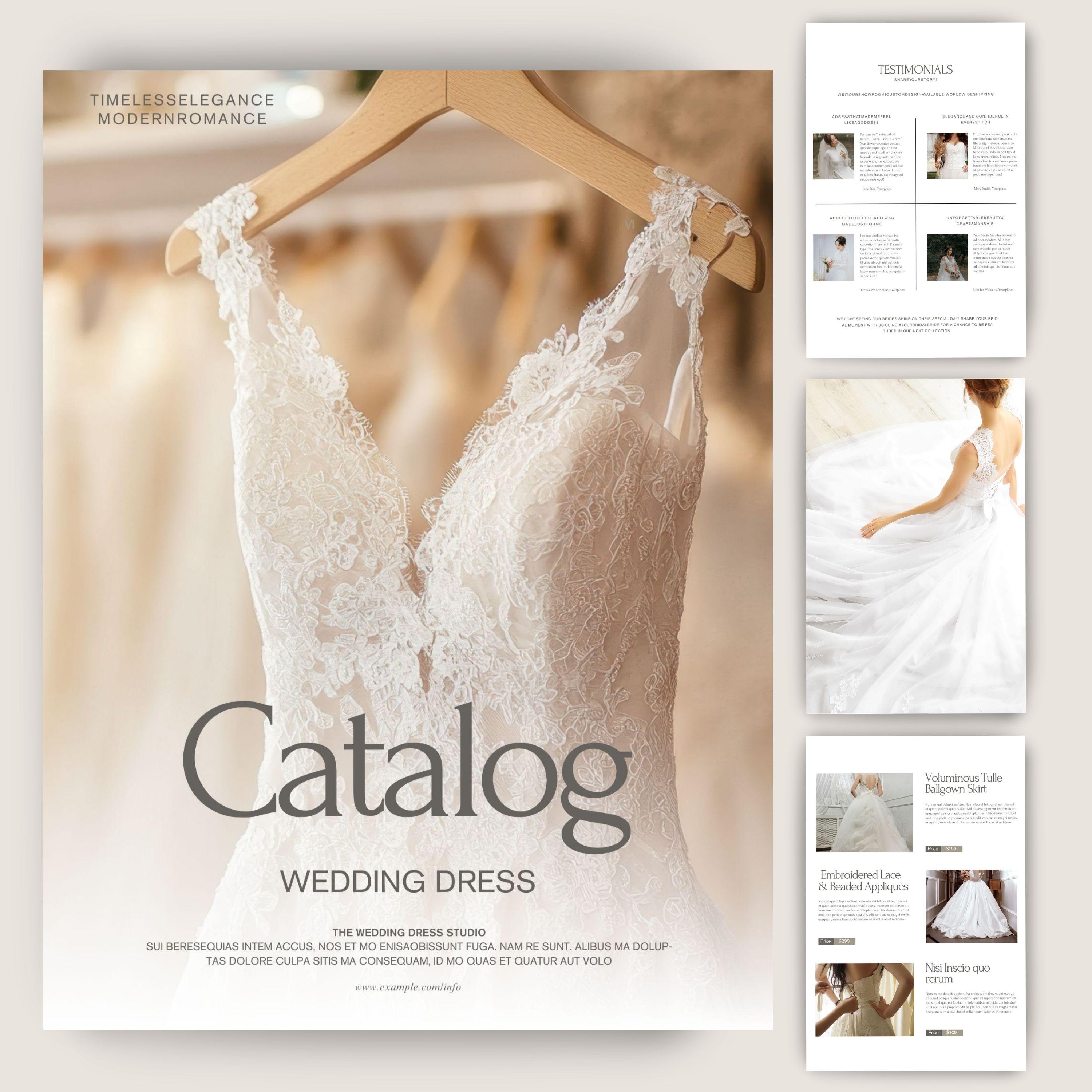 Editable Wedding Dress Catalog | Canva Bridal Magazine Template - Etsy