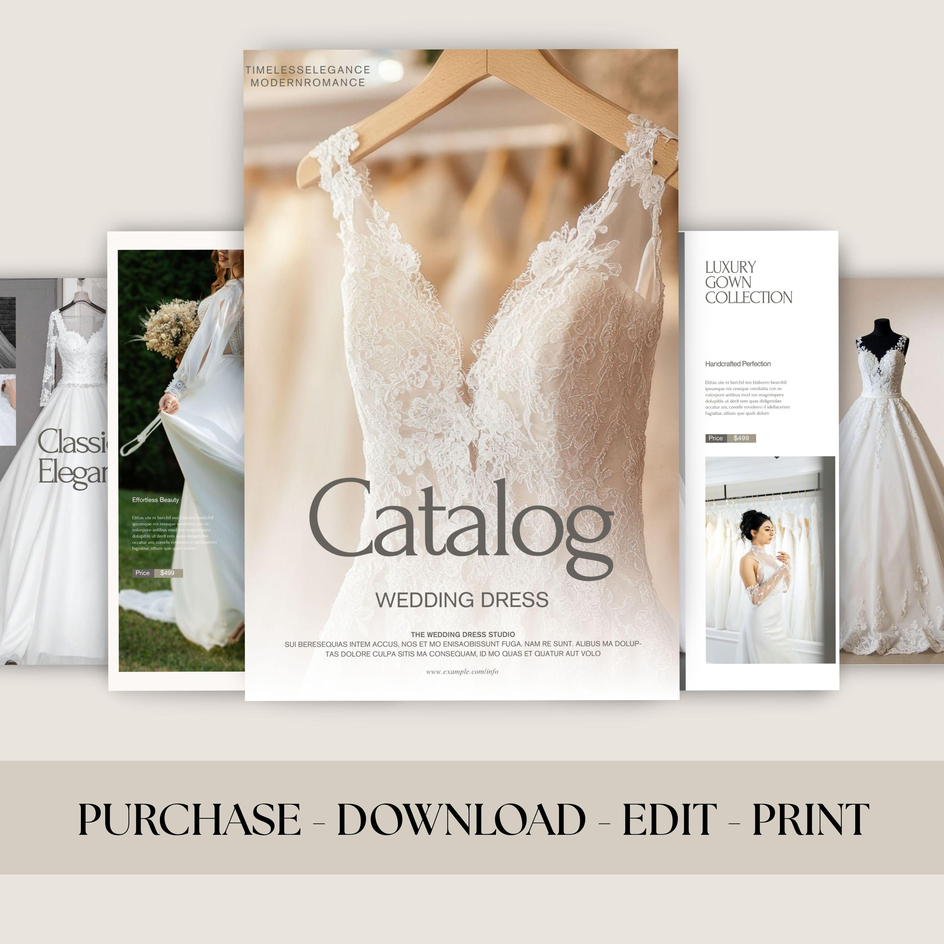 Editable Wedding Dress Catalog | Canva Bridal Magazine Template - Etsy
