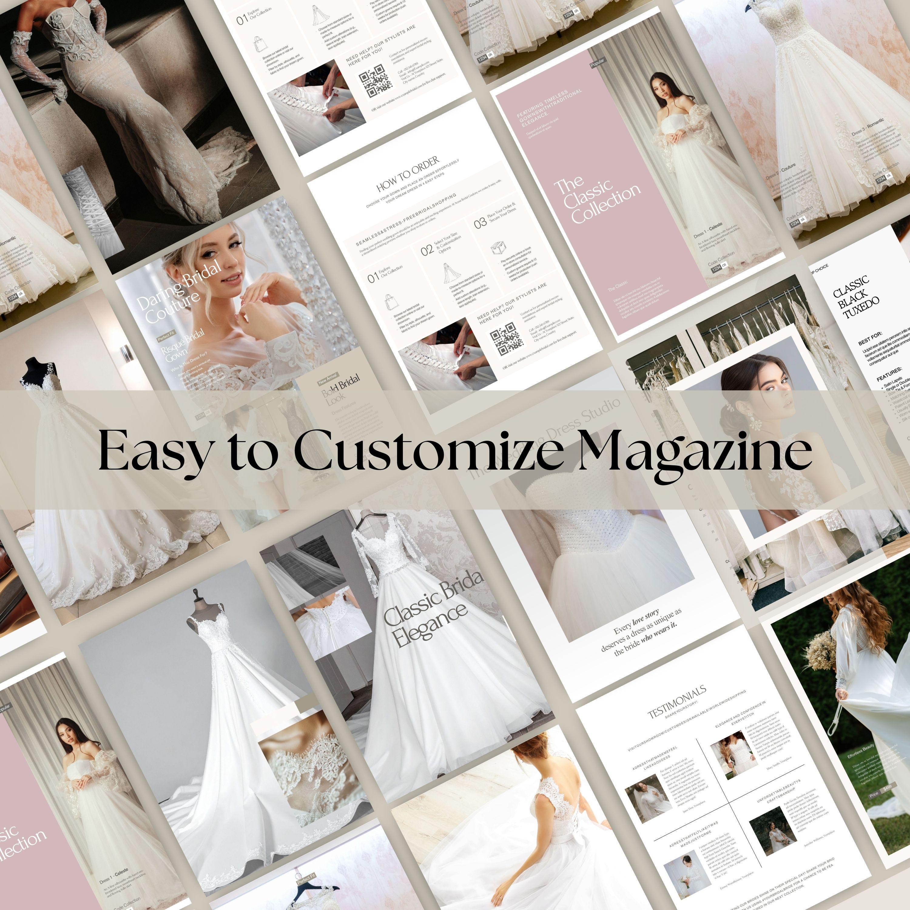 Editable Wedding Dress Catalog | Canva Bridal Magazine Template - Etsy