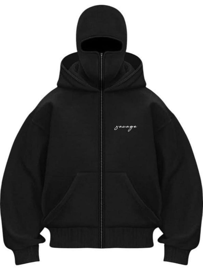 Balaclava Hoodie, Full Zip Mask, Techwear Jacket - Etsy