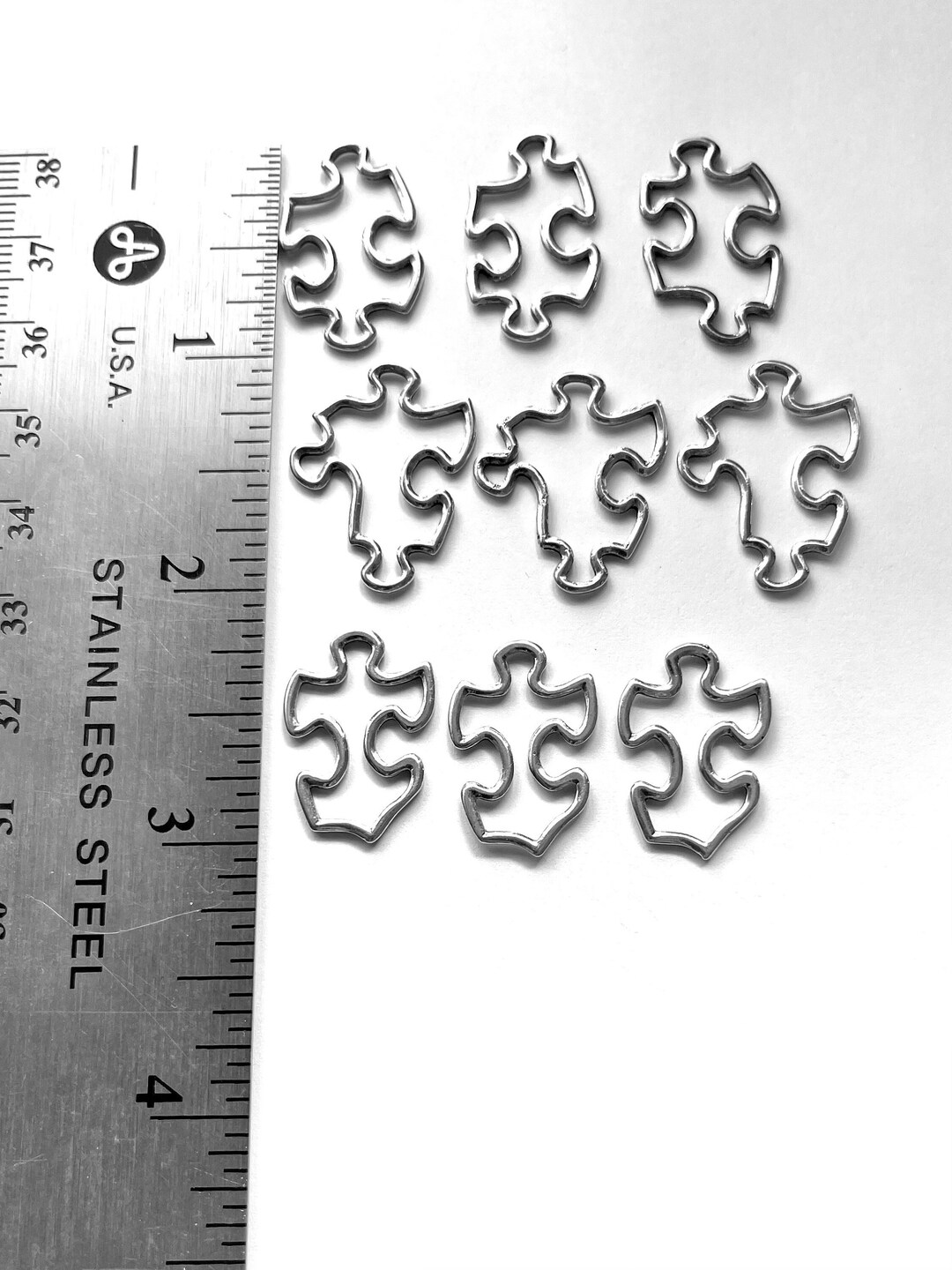 Silver Puzzle Connector Pieces – Autism Awareness - Silverplated - Qty ...