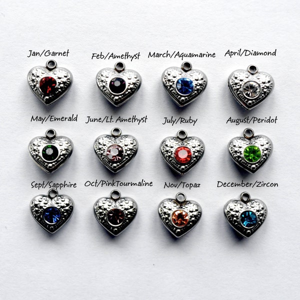 Heart Birthstone - Etsy