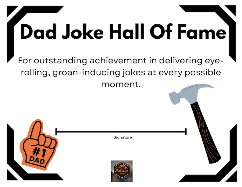 Dad Joke Hall of Fame Certificate - Etsy