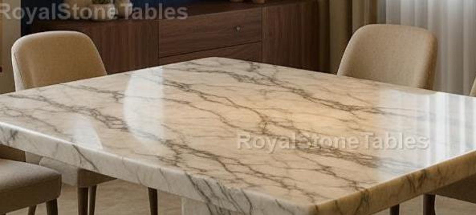 Luxury Marble Dining Table | Modern Rectangular Stone Table | Elegant ...