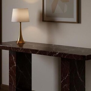 Modern Marble Console Table – Dark Stone Entryway Table, Minimalist ...