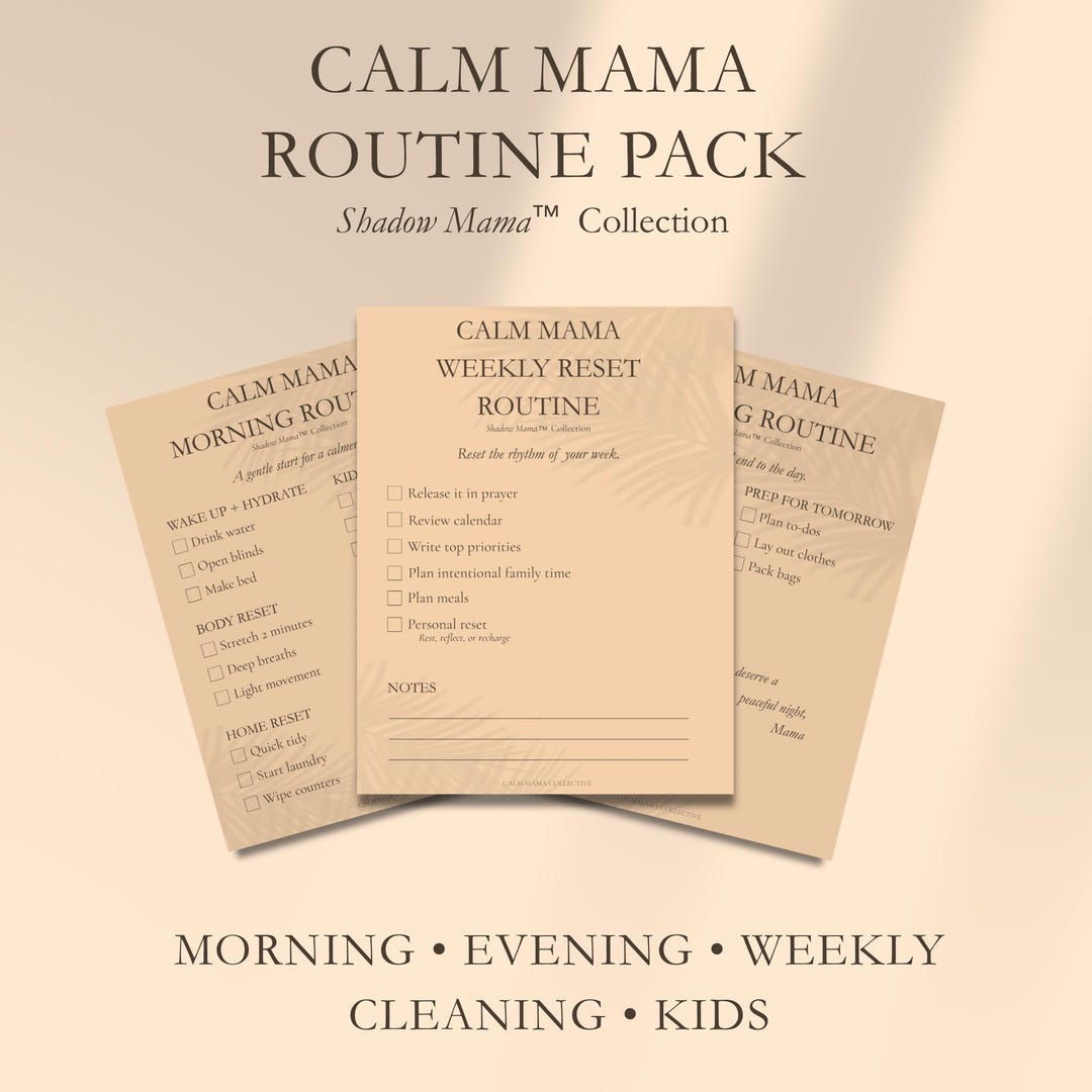 Calm Mama Routine Printable Pack | Christian Mom Planner (digital ...