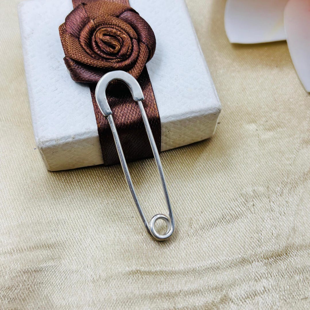 Sterling Silver Safety Pin Brooch, Celtic Shawl Pin Brooch, Simple ...