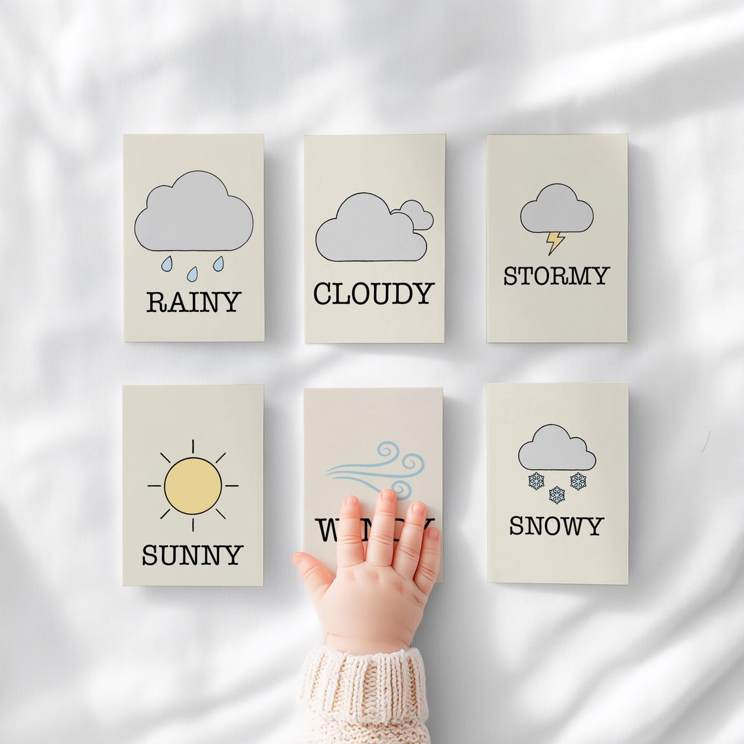 Montessori Weather Cards Printable | Weather Flashcards for Toddlers ...