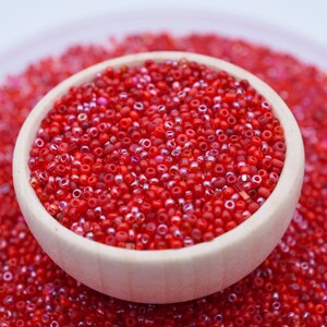 Red Seed Beads MIX, Red Small Beads 40 Gr. Rocaille Round Red Czech ...