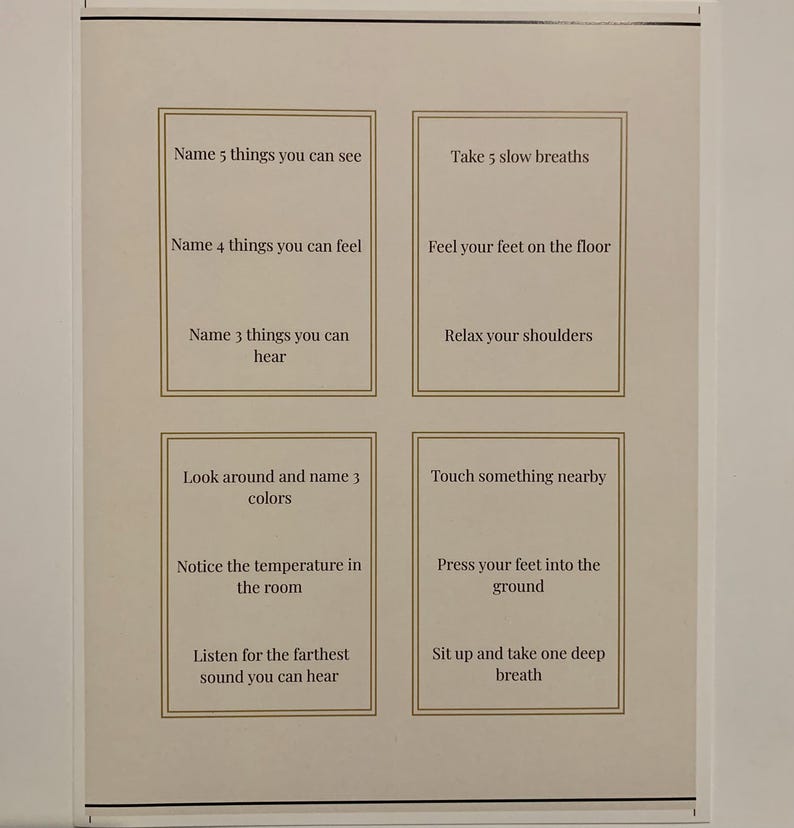 Grounding Cards | Printable | Anxiety Relief | Mindfulness Activities ...