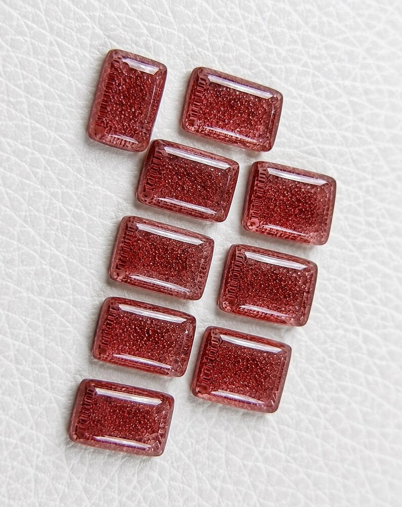 A One Quality Red Strawberry Quartz Rectangle Shape Cabochon Hand ...
