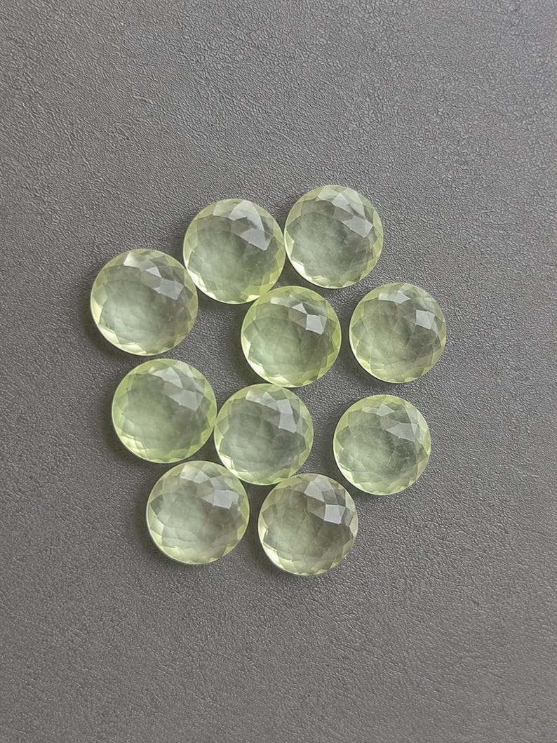 Natural Prehnite Round Shape Tablet Cut Calibrated Wholesale Loose ...