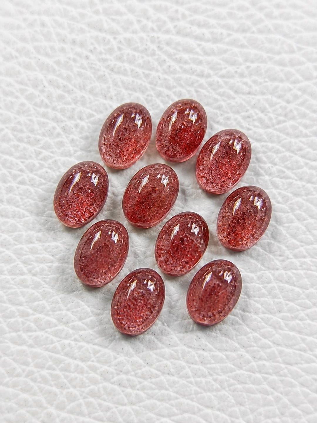 100% Natural Red Strawberry Quartz Cabochon Oval Shape Calibrated ...