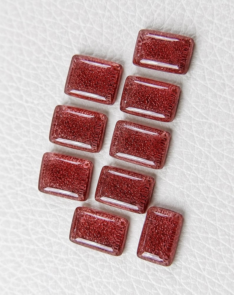 A One Quality Red Strawberry Quartz Rectangle Shape Cabochon Hand ...