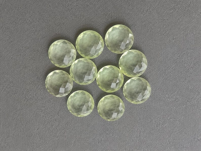Natural Prehnite Round Shape Tablet Cut Calibrated Wholesale Loose ...