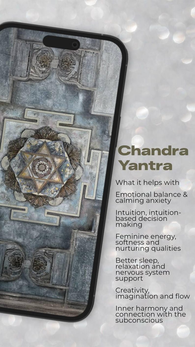 Moon Chandra Yantra • Sacred Vastu Geometry Mystic Wallpaper • Phone ...