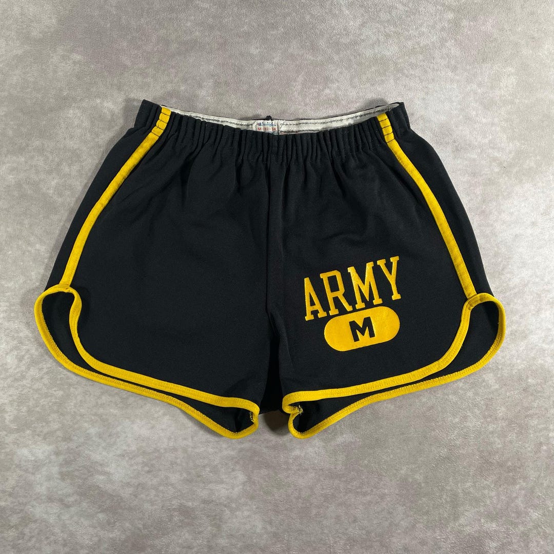 VTG 70s 80s Champion 100% Nylon Army Miitary Rare Phys Education Shorts ...