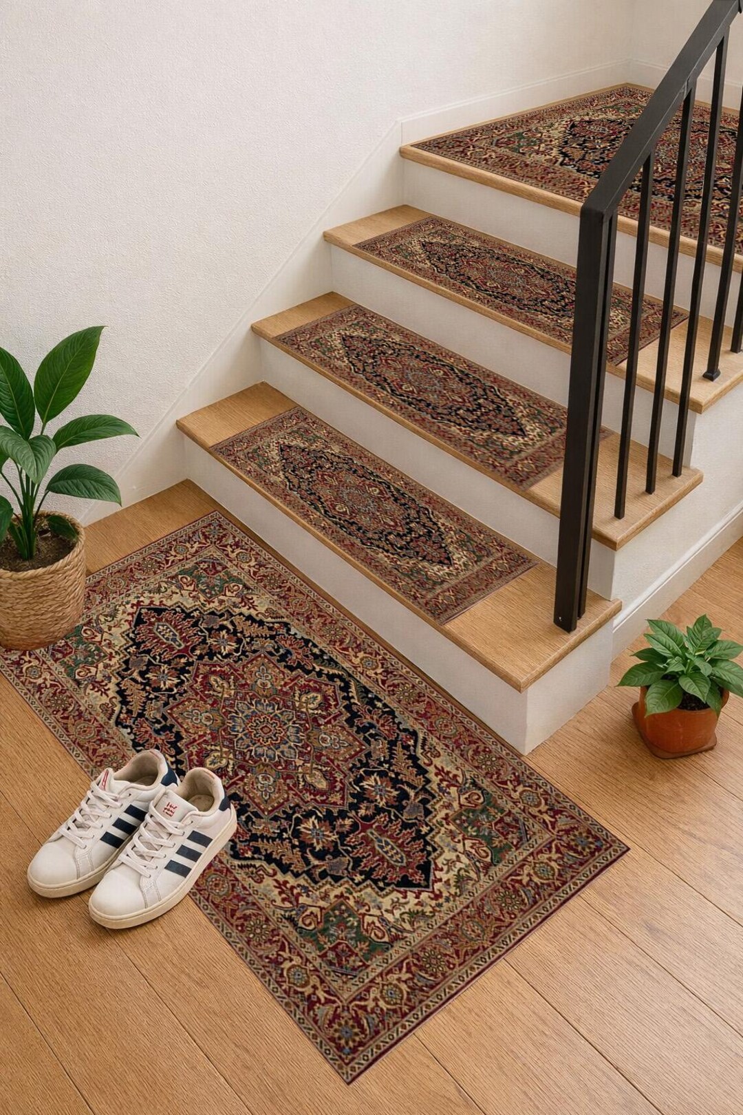 Low Pile Washable Stair Mat, Non Slip Stair Runner for Kids, Hallway ...