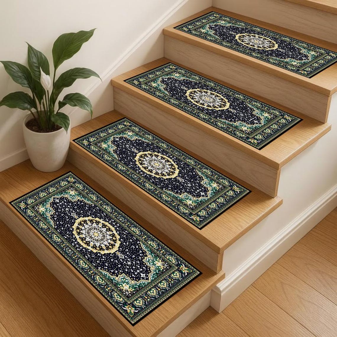 Decorative Stair Rug, Stair Step Cover, Modern Stair Treads, Rustic ...