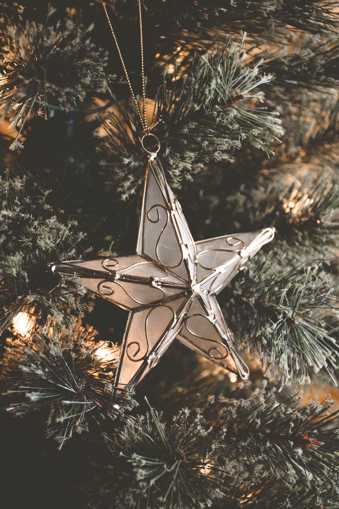 Vintage Capiz Shell Star Shaped Ornament - Etsy