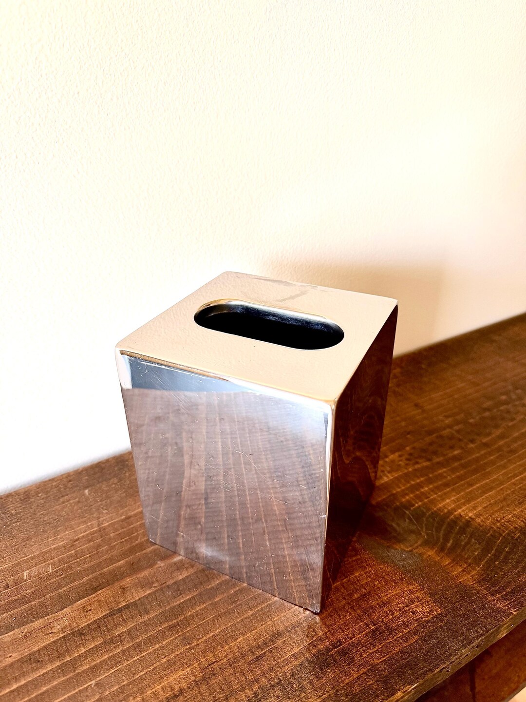 Vintage Silver Chrome Heavyweight Small Tissuebox Cover - Etsy