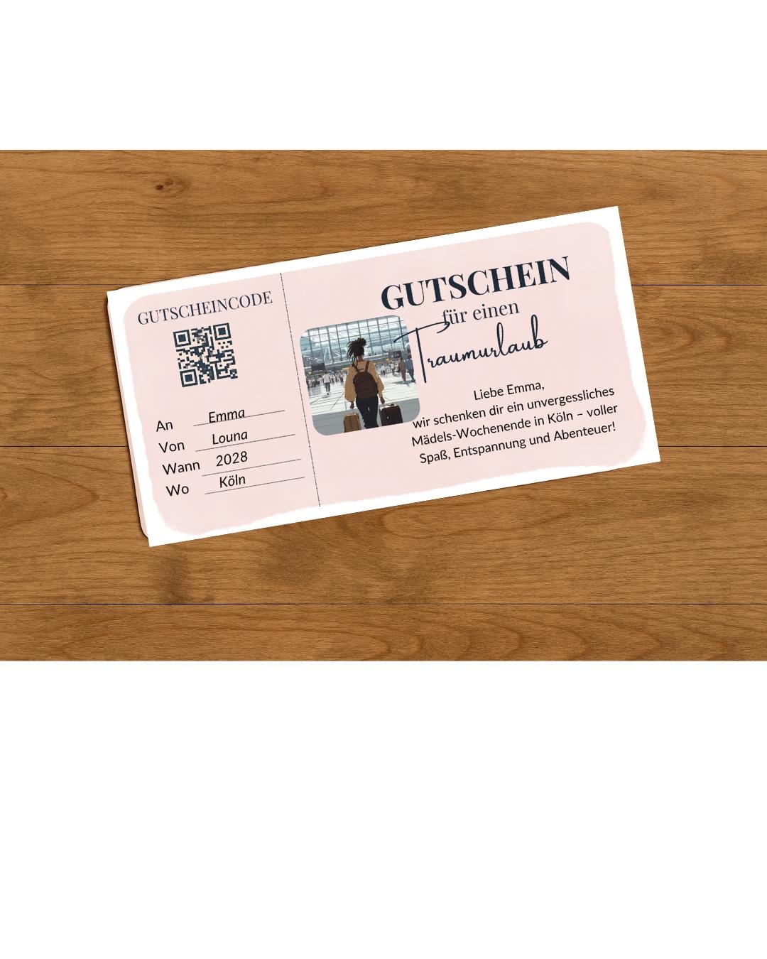 Personalized Gift Voucher for Girls (PDF) | Printable Girls' Day Gift ...